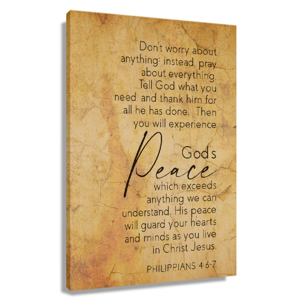 Philippians 4 6-7 Bible Scripture Wall Art Bible Poster Canvas ...