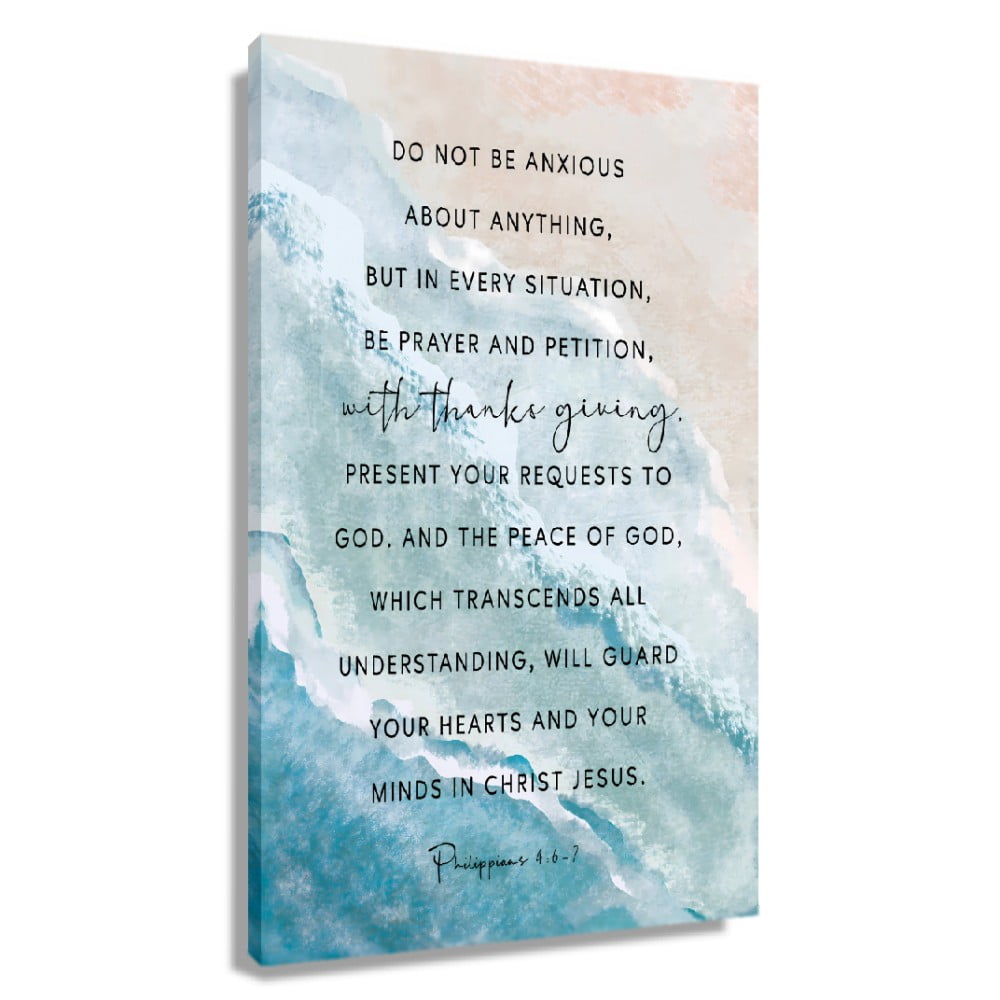 Philippians 4:6-7 Bible Verse Canvas Wall Art, Do Not Be Anxious ...