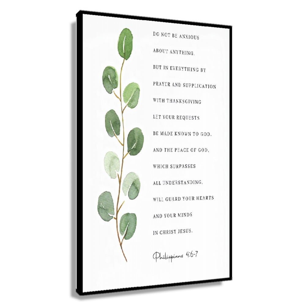 Philippians 4 6-7 Bible Verse Wall Art Botanical Scripture Printable ...