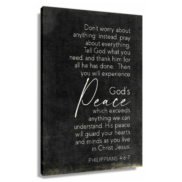 Philippians 4 6-7 Wall Art Bible Verse Poster Paintings Printed Canvas ...