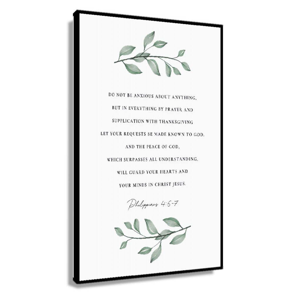 Philippians 4 6-7 Wall Art, Bible Verse Wall Art, Botanical Scripture ...