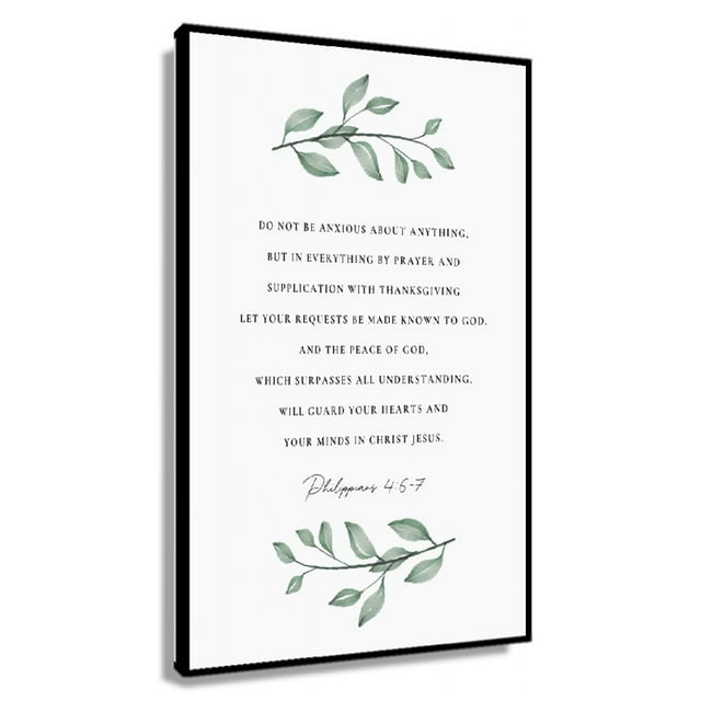 Philippians 4 6-7 Wall Art, Bible Verse Wall Art, Botanical Scripture ...