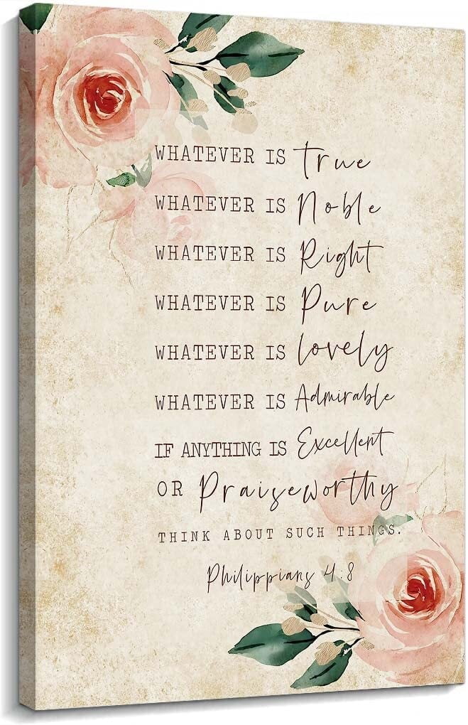 Philippians 4 8 Bible Quotes Wall Decor Bible Posters Art Hanging ...
