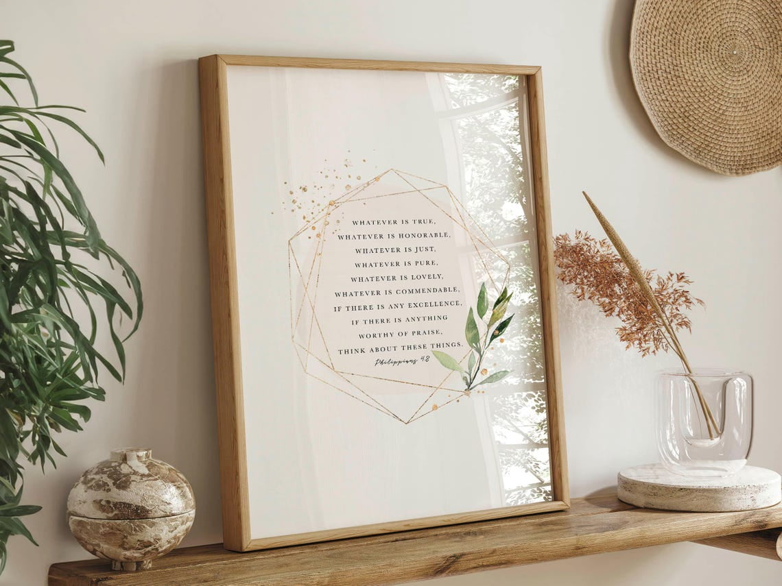 Philippians 4 8 Esv Bible Verse Quote, Scripture Wall Art For Your ...