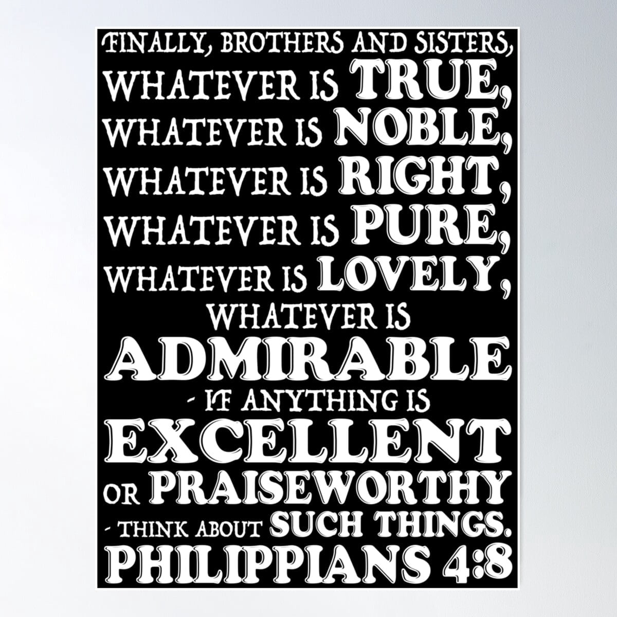 Philippians 4:8 Think About Such Things Scripture Daily Modern Poster ...