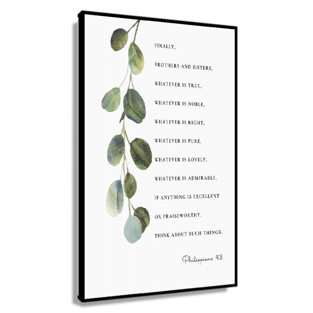 Philippians 4 8 Wall Art, Bible Verse Wall Decor Botanical Scripture ...