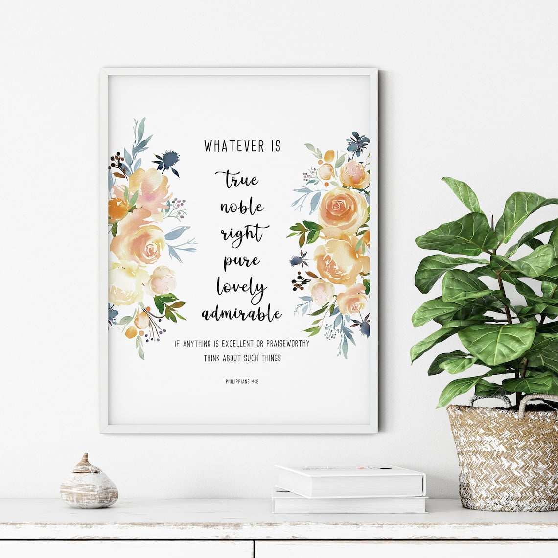 Philippians 4:8 Whatever Is True Poster Design 2, Unframed Size 16x24 ...