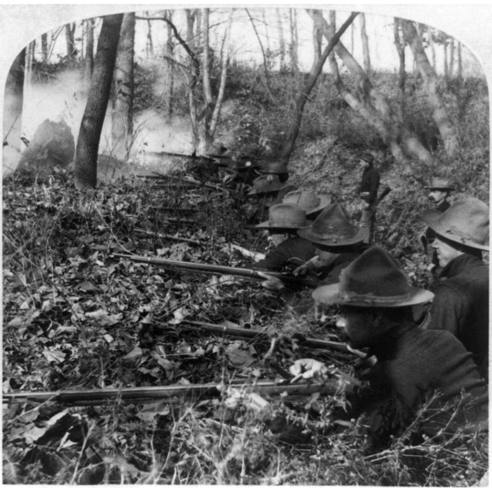 Philippine Insurrection. Namerican Soldiers In A Trench During The ...