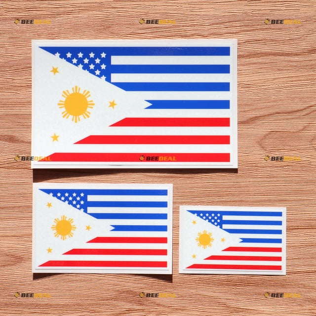 Philippines American Flag Merged USA Filipino Pilipinas Vinyl Decal ...