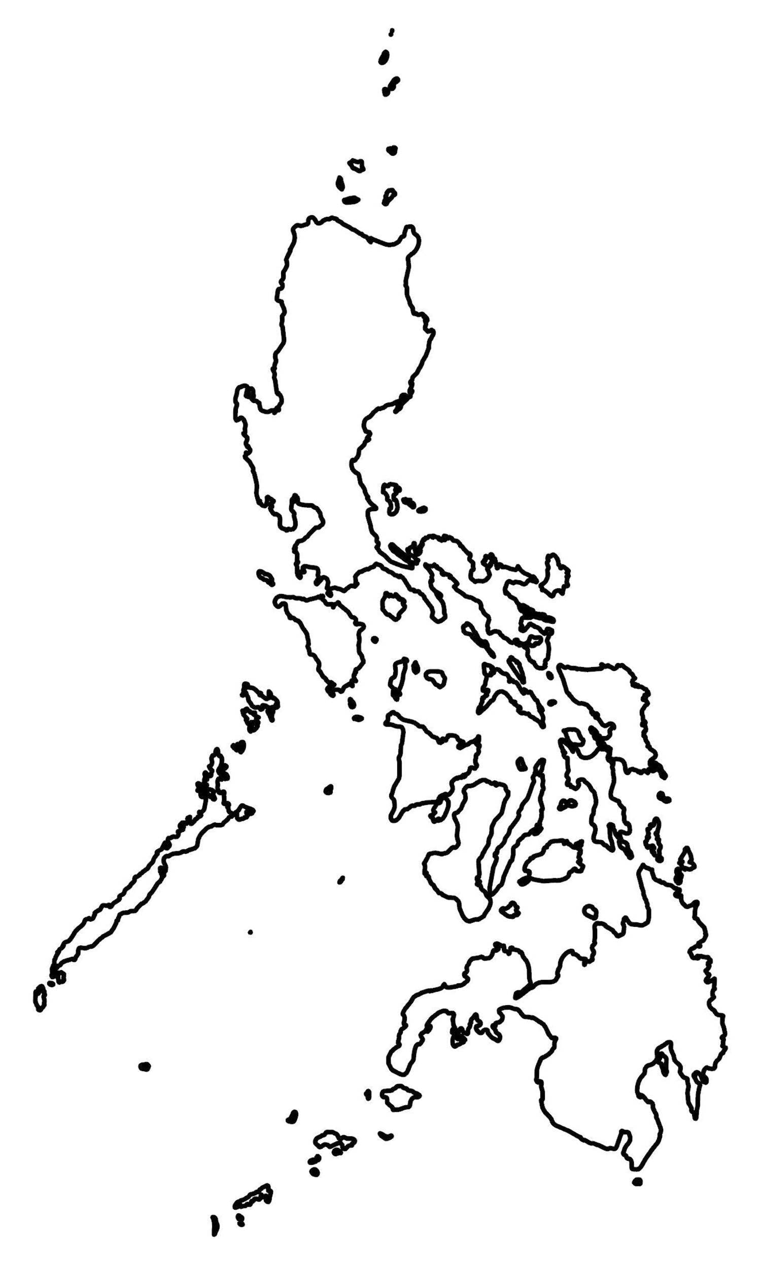 Philippines Blank Outline Map GLOSSY POSTER PICTURE PHOTO PRINT BANNER ...