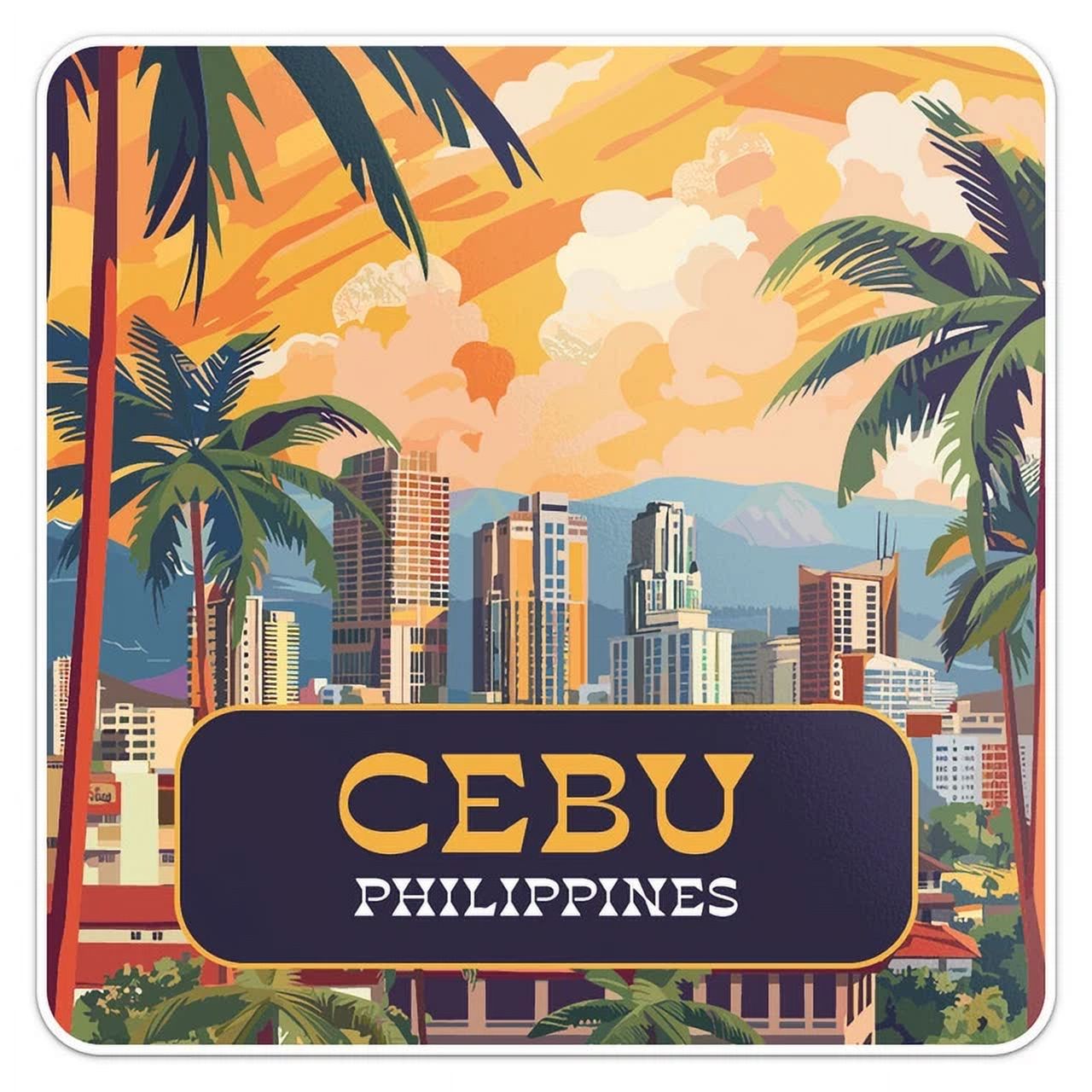 Philippines Cebu City Sticker Phone Decal Water Bottle Stickers Car ...