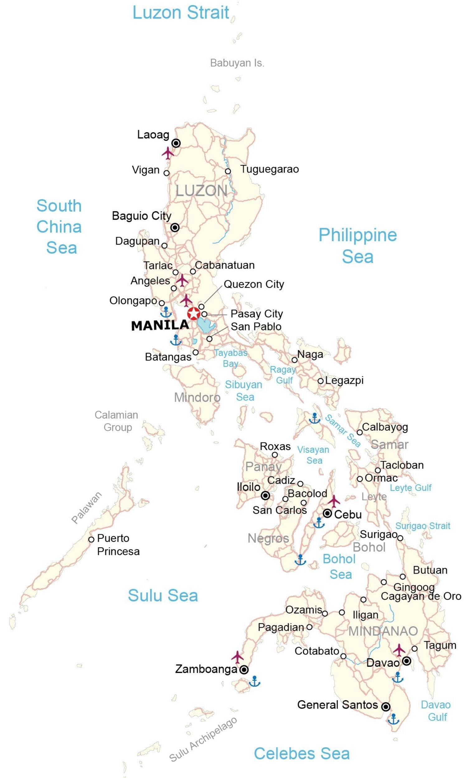 Philippines City Road Map GLOSSY POSTER PICTURE PHOTO PRINT BANNER ...