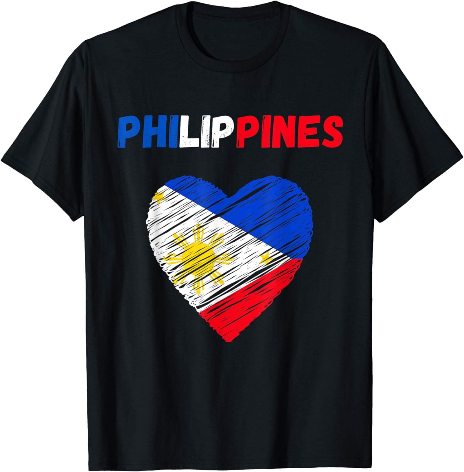 Philippines Flag Holiday Philippines Heart Filipino Flag T-Shirt ...