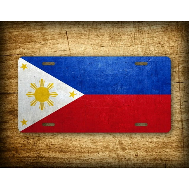 Philippines Flag License Plate Filipino Flag Weathered Metal Auto Tag ...