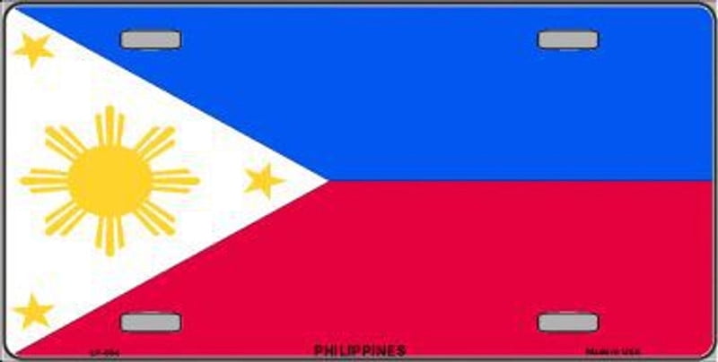 Aluminum (12 inch x 6 inch) Philippines Flag License Plate Metal Sign ...