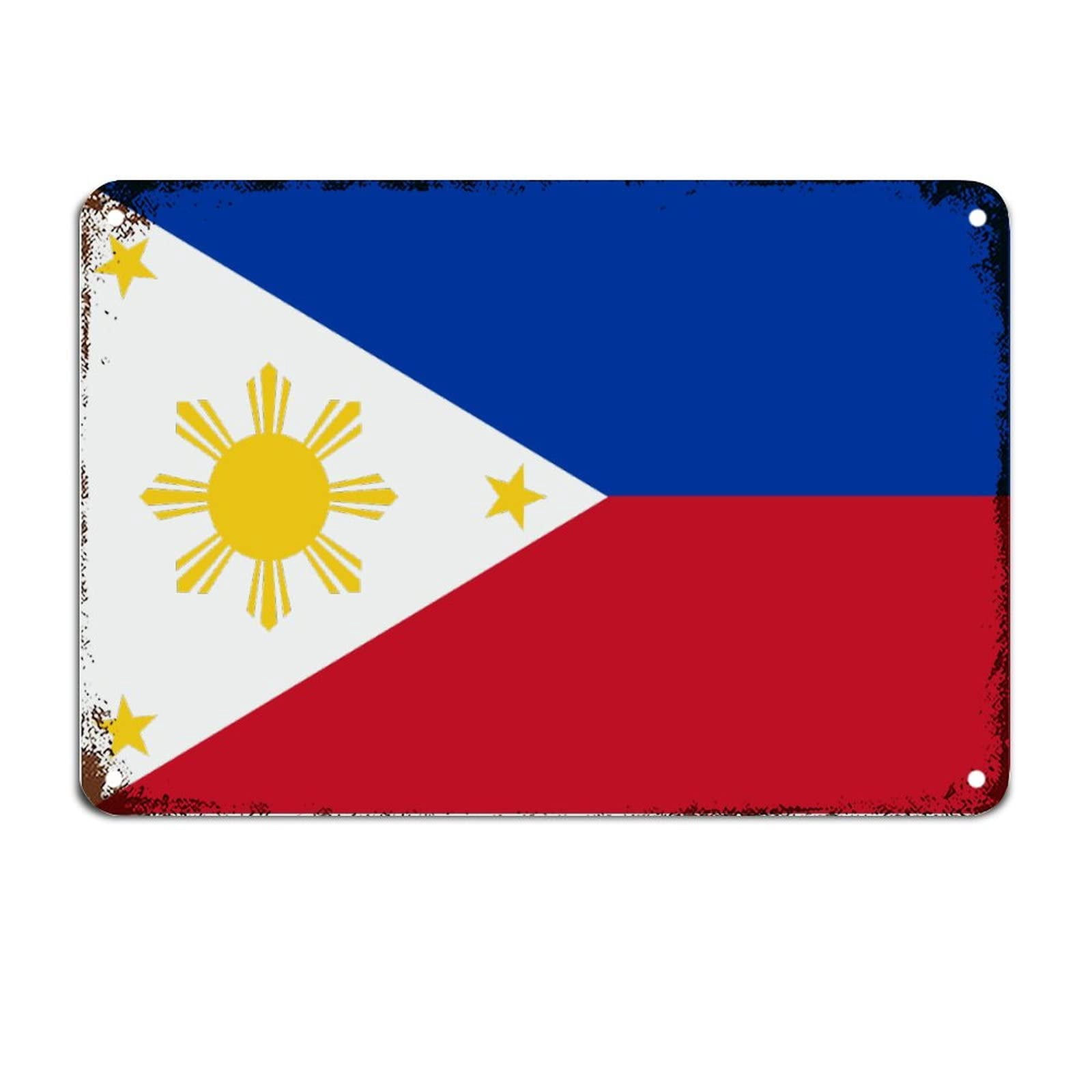 Philippines Flag Metal Sign Philippines Metal Sign Rustic Patriotic ...