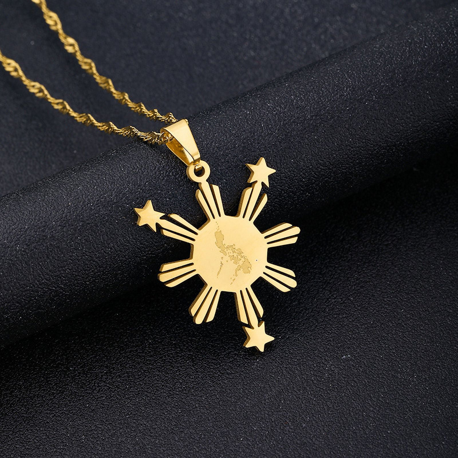 Philippines Map Flag 14K Gold Pendant & Necklaces for Women Men,Country ...