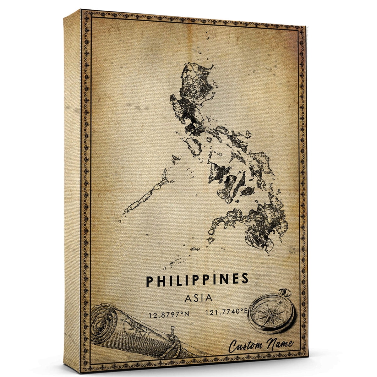 Philippines Map Poster, Philippines road Map Art Poster, Canvas ...