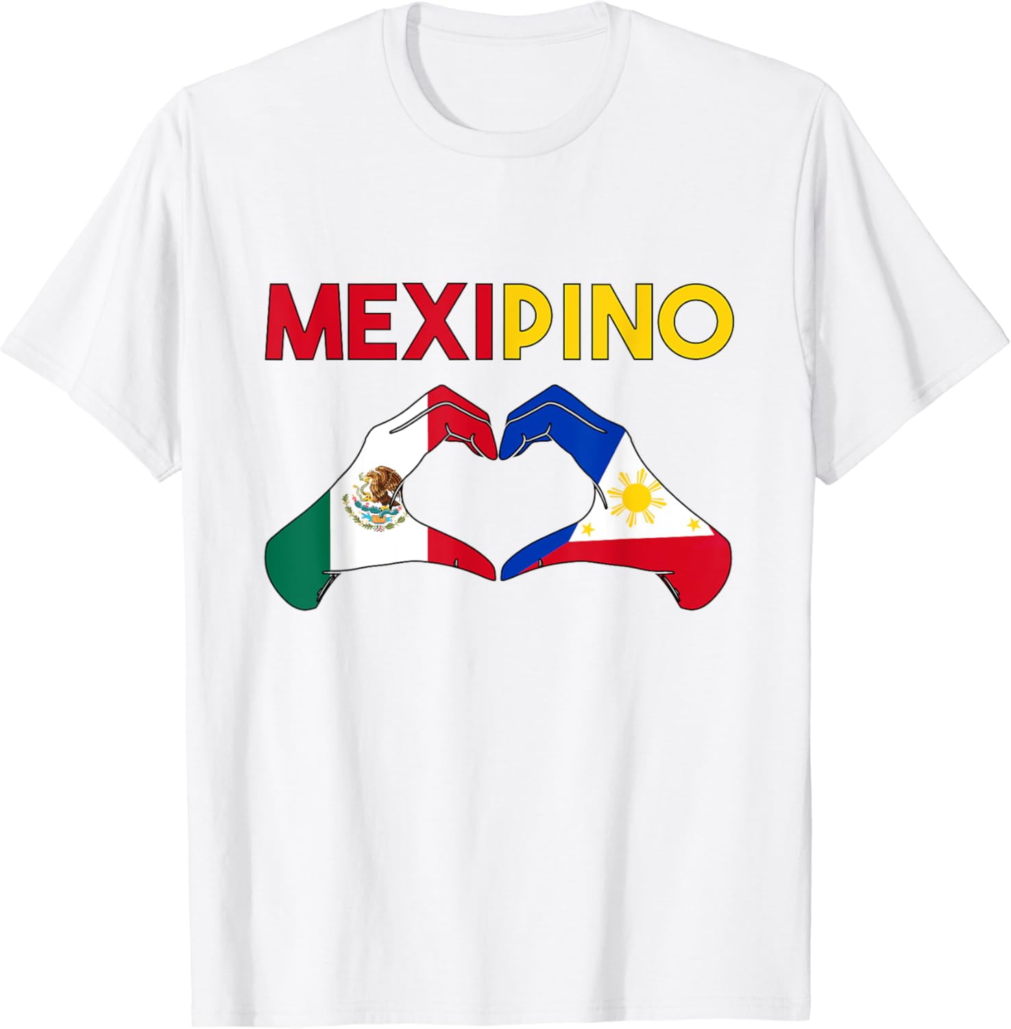Philippines Mexico Filipino Mexipino Mexican Flag Heart T-Shirt - Walmart.com