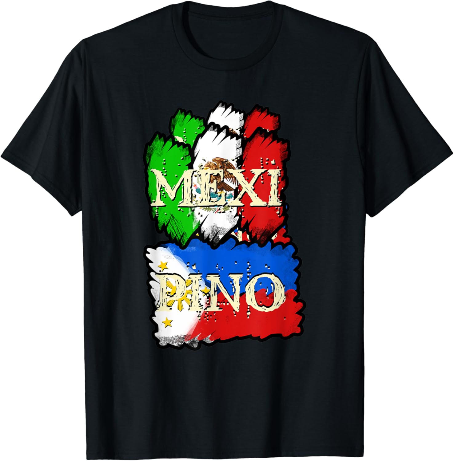 Philippines Mexico Filipino Pride Proud Flag Mexipino Mixed T-Shirt mens t shirt，black，women ...