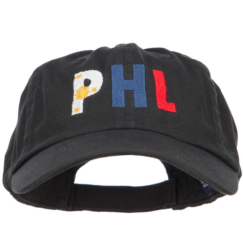 Philippines PHL Flag Embroidered Low Profile Cap - Black OSFM - Walmart.com
