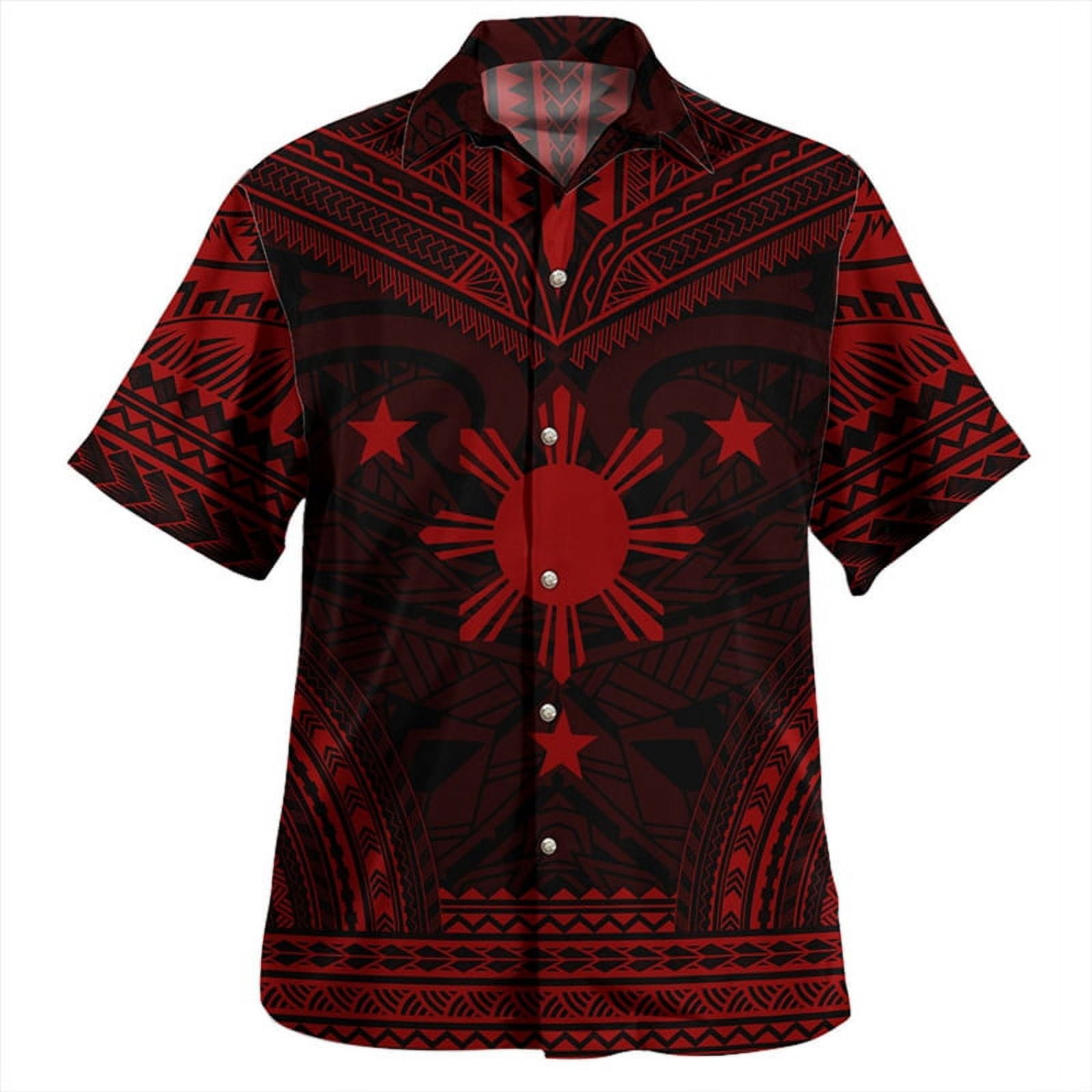 Philippines Pattern Aloha Shirts Men 3d Printed Polynesian Blouse Tops ...