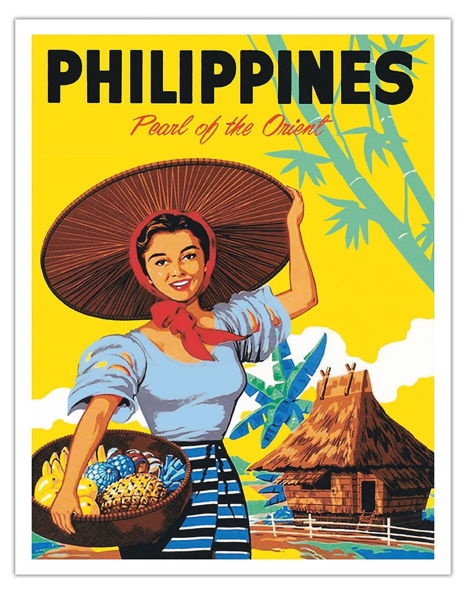 Philippines - Pearl of the Orient - Vintage Travel Poster c.1950s ...