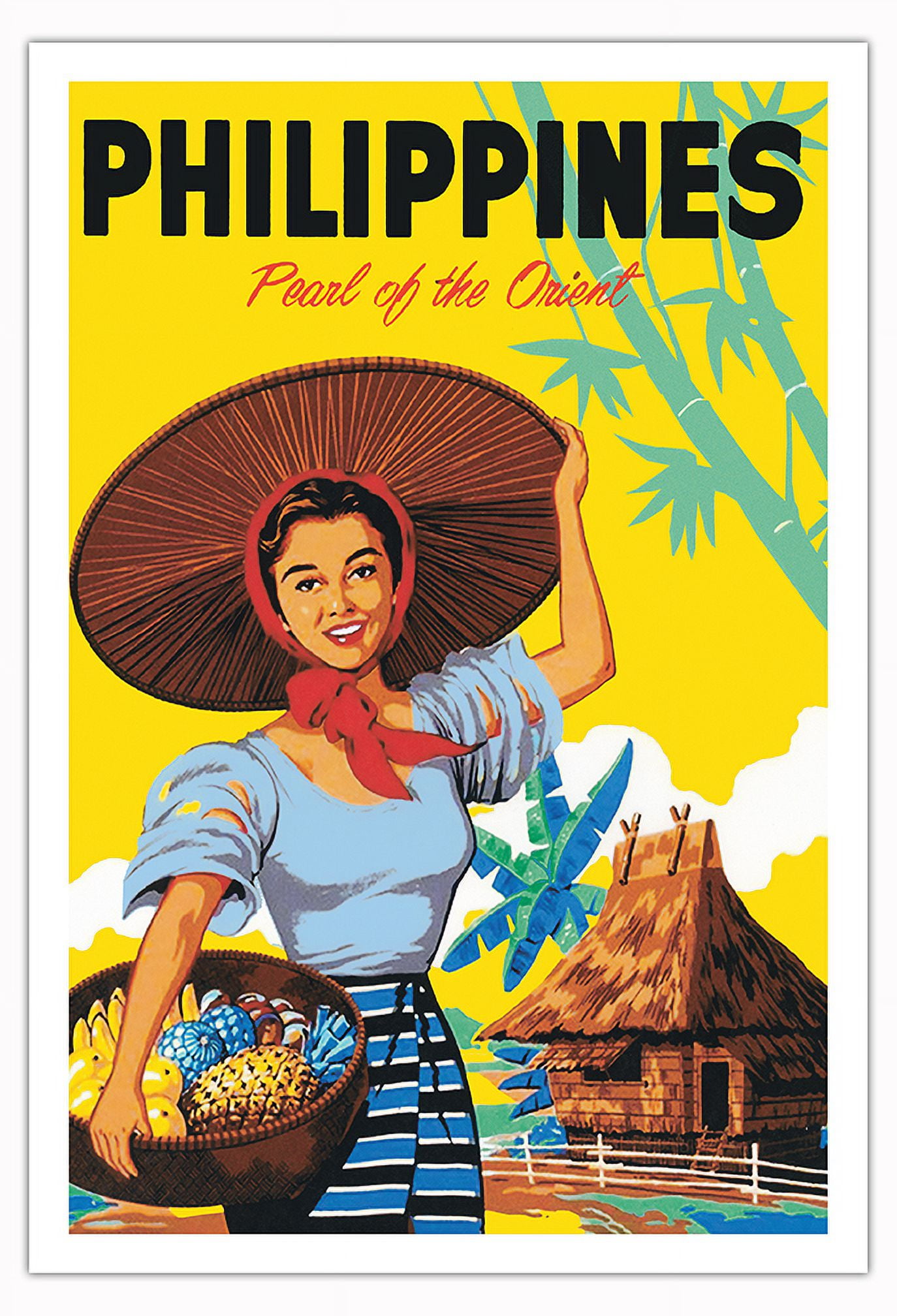 Philippines - Pearl of the Orient - Vintage Travel Poster c.1950s ...