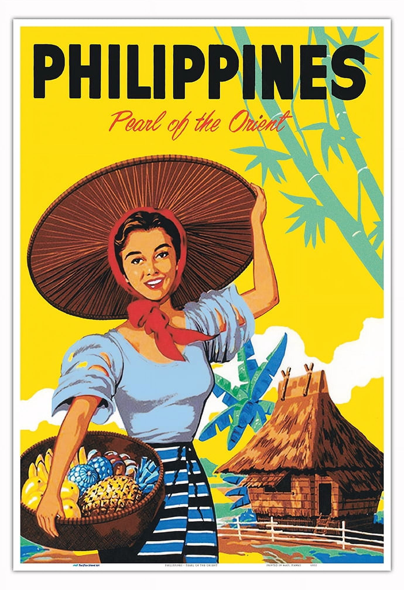 Philippines - Pearl of the Orient - Vintage Travel Poster c.1950s ...