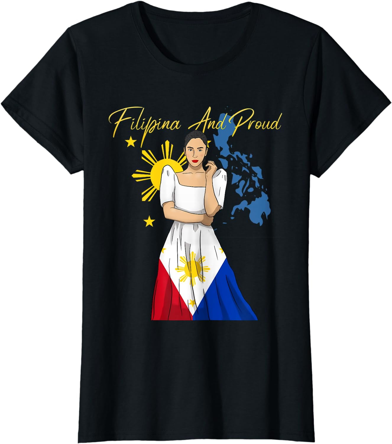 Philippines Pinay Filipina Pride Islands Flag Girl Women T-Shirt ...