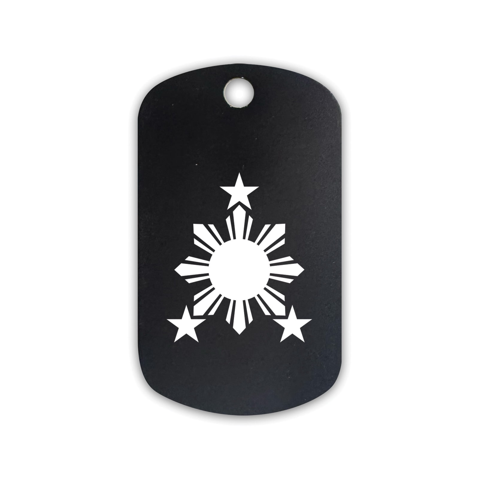 Philippines Sun GI Dog Tag Aluminum Keychain #2 stars filipino - Black ...