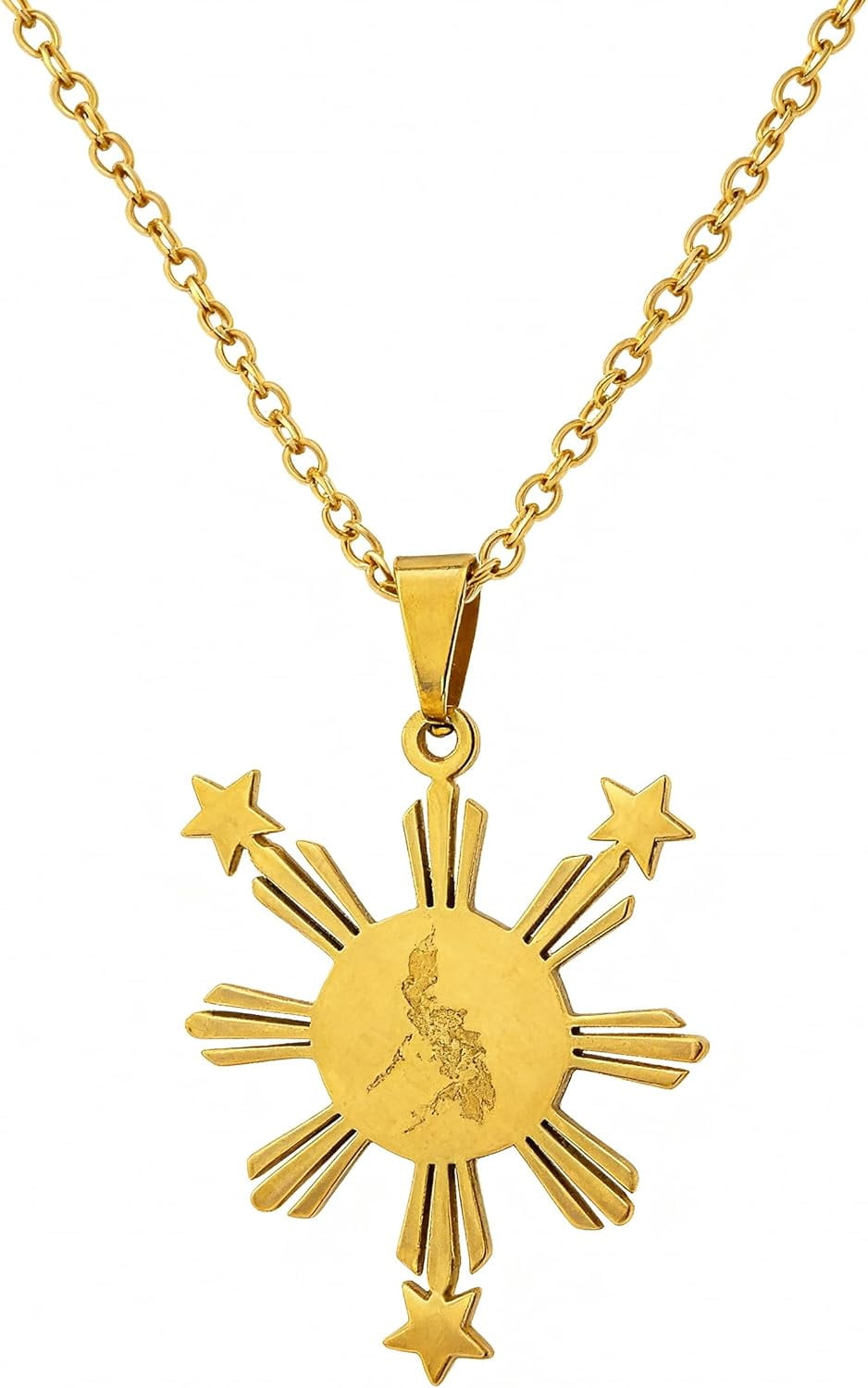 Philippines Sun Necklace for Women Filipino Heritage Gold Pendant ...