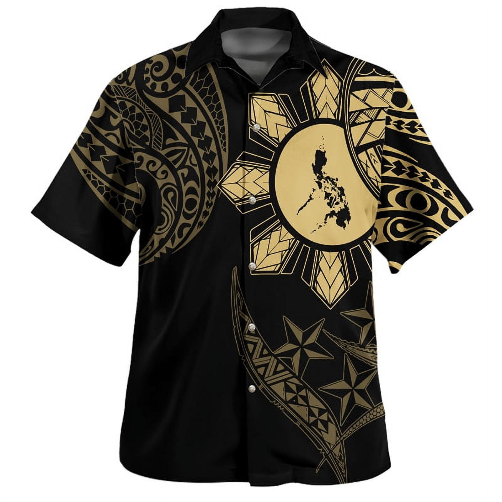 Philippines Sun Pattern Shirts Men Coat Of Arm 3d Printed Polynesian ...
