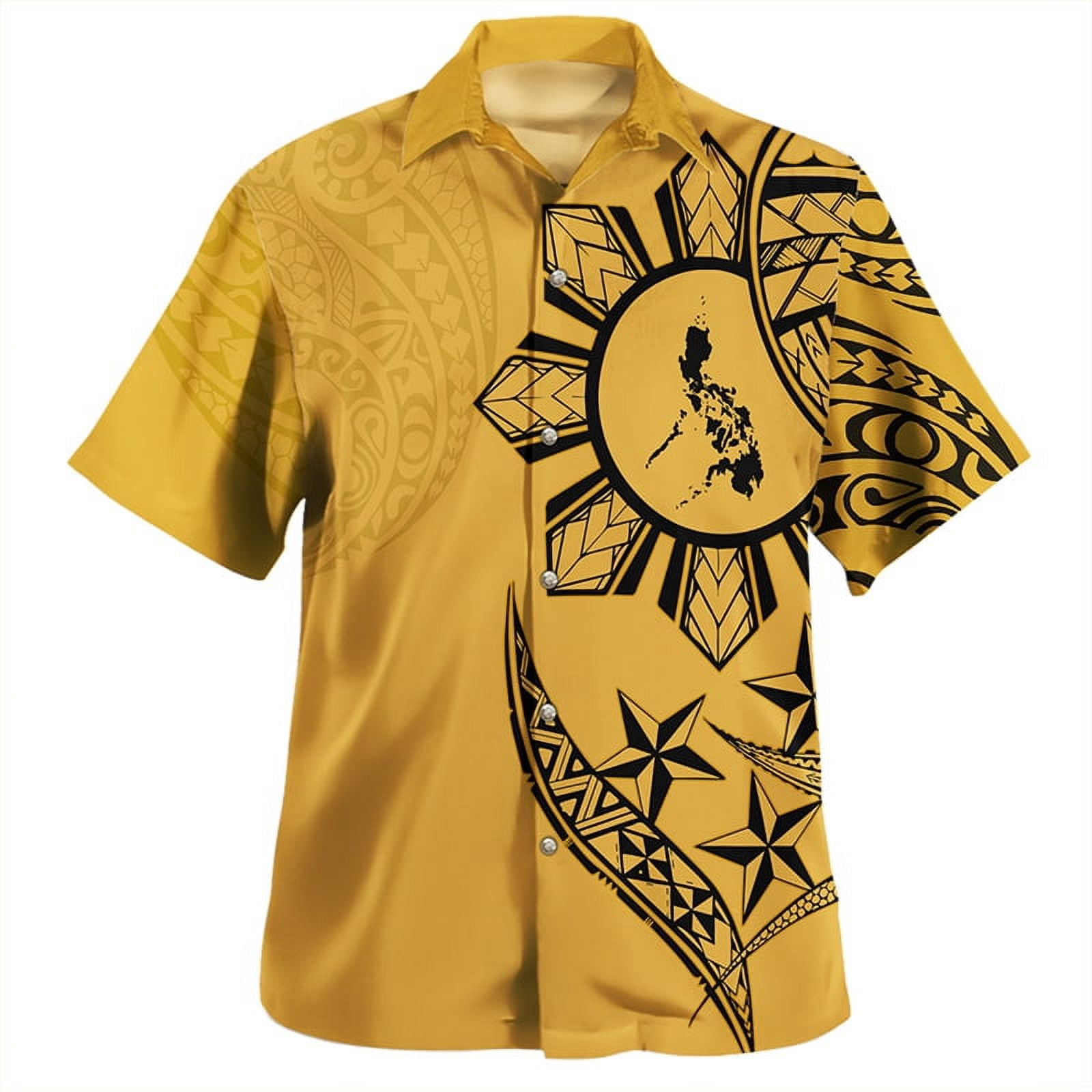 Philippines Sun Pattern Shirts Men Coat Of Arm 3d Printed Polynesian ...