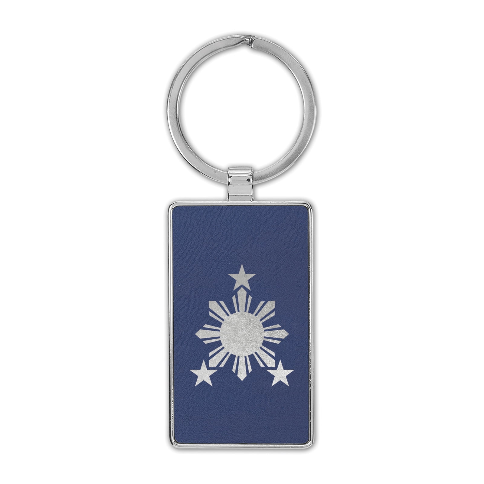 Philippines Sun Premium Leatherette Keychain #2 stars filipino - Blue ...