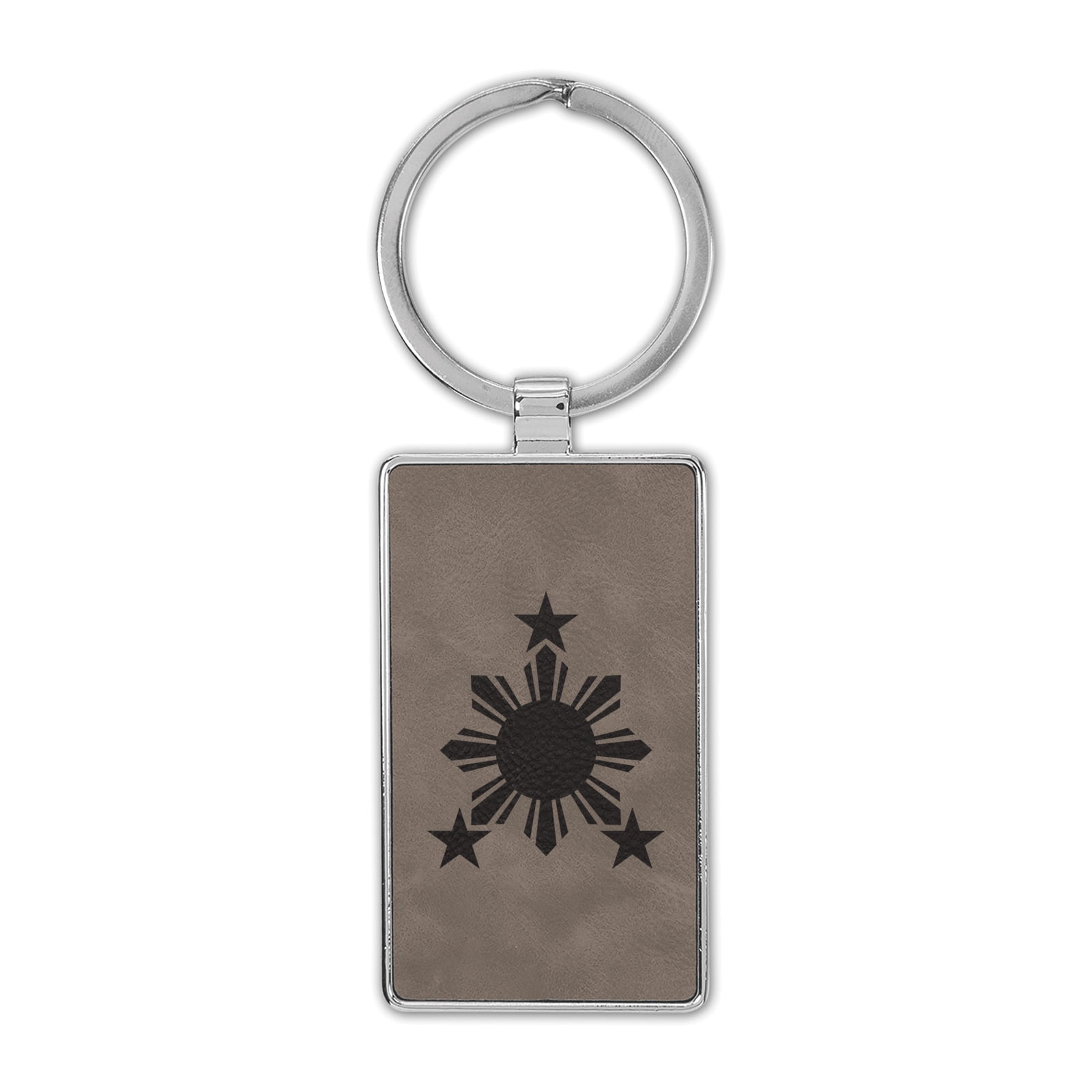Philippines Sun Premium Leatherette Keychain #2 stars filipino - Gray ...