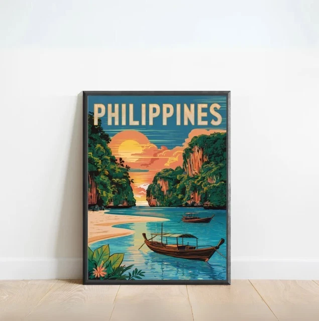 Philippines Vintage Travel Poster - Philippines Print, Southeast Asia ...