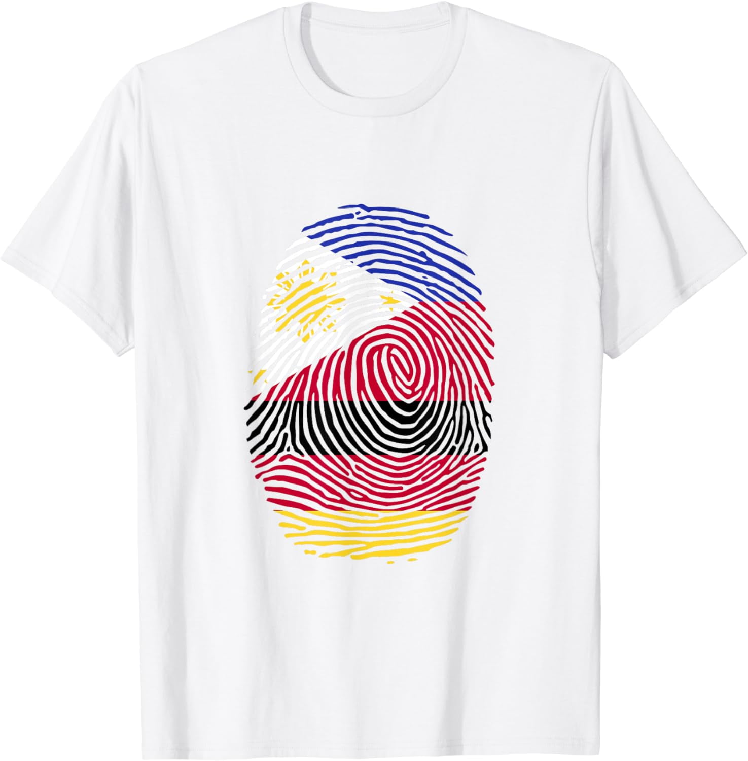 Philippines and Germany Fingerprint German Filipino Roots T-Shirt ...