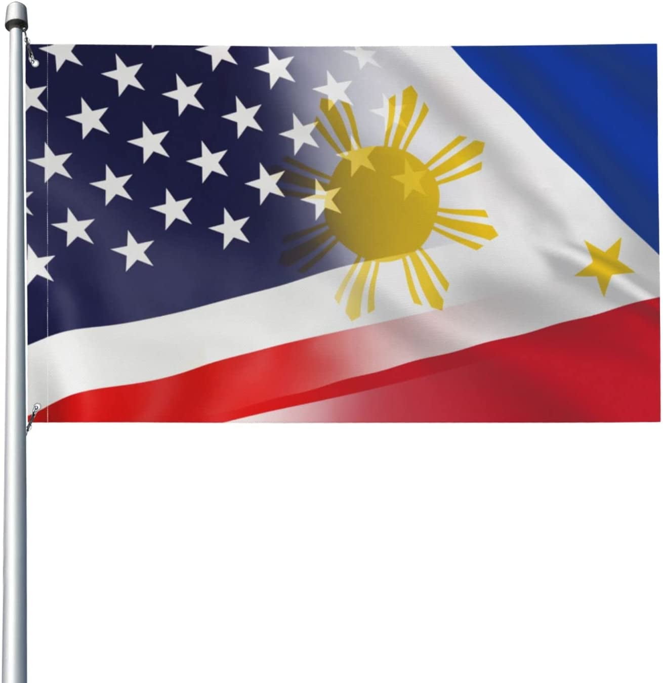 Philippines and USA Flag Vivid Color and UV Fade Resistant Decor ...