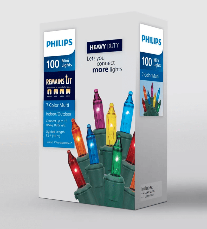 Philips 100 colored mini lights - Walmart.com