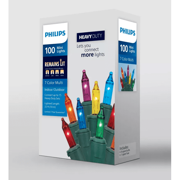 Philips 100 colored mini lights - Walmart.com
