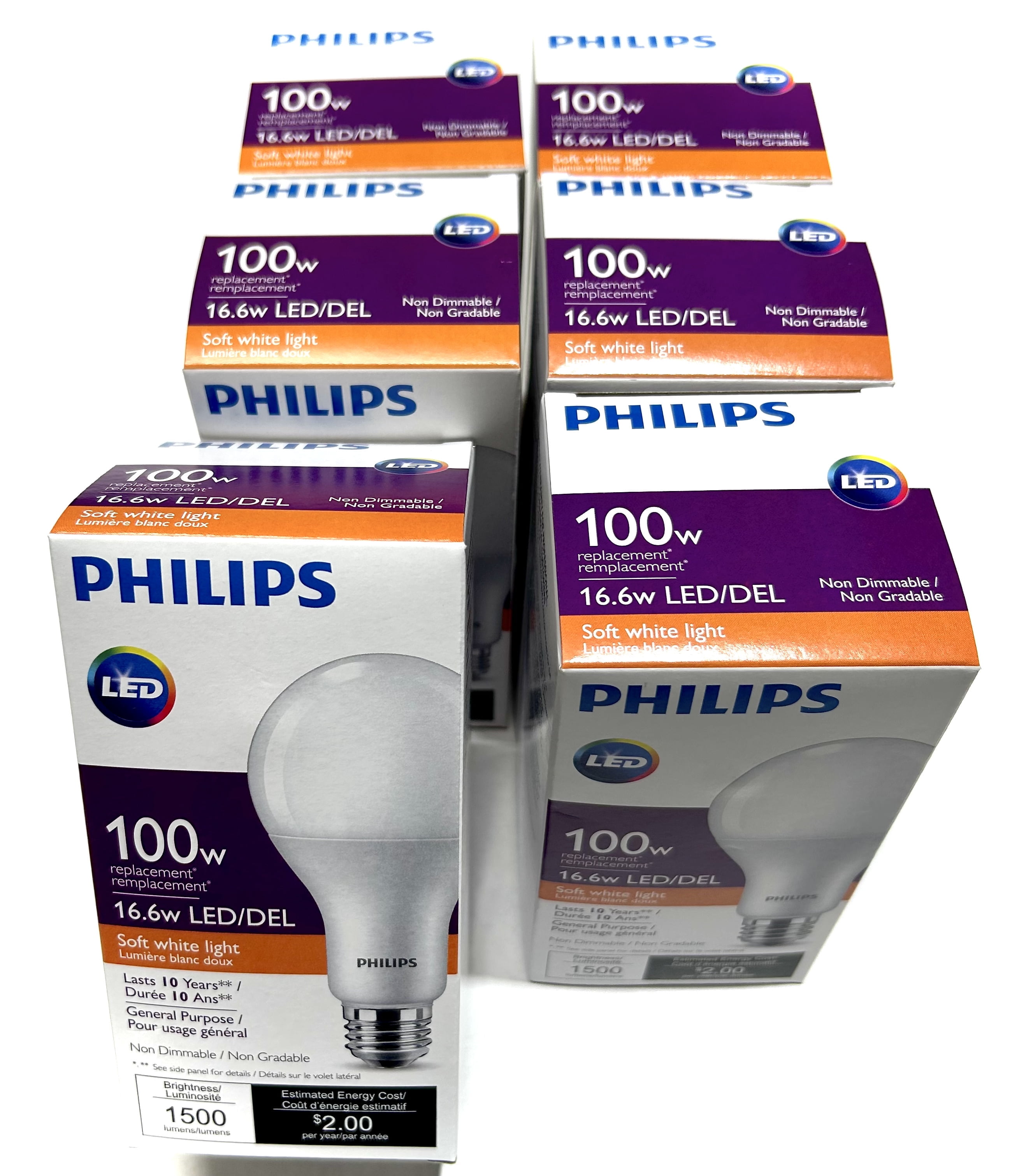 Philips 100W Equivalent A21 LED Light Bulbs, Warm White 2700K, Non ...