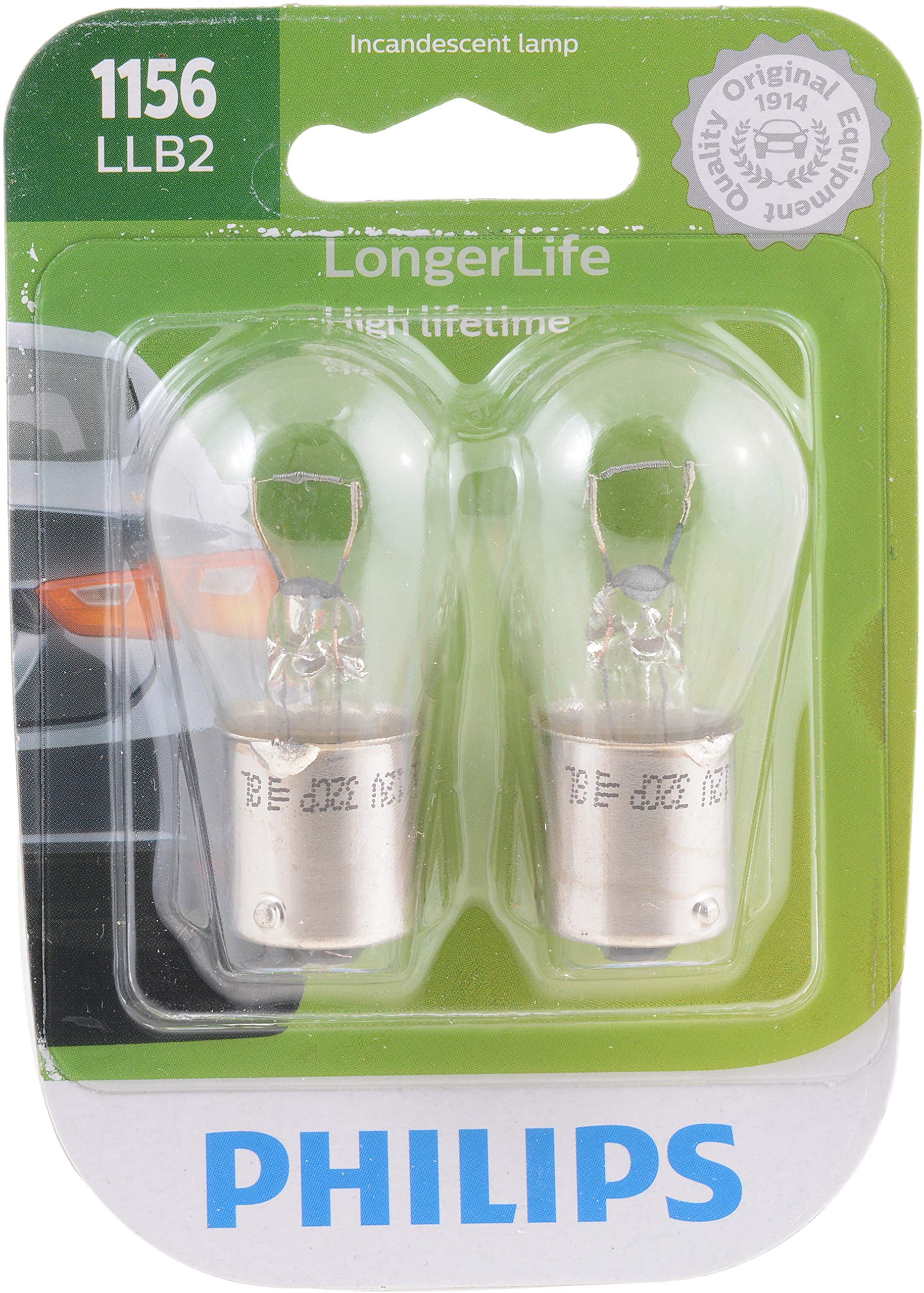 Philips 1156LLB2 LongerLife Miniature Bulb, 2 Pack C52 - Walmart.com