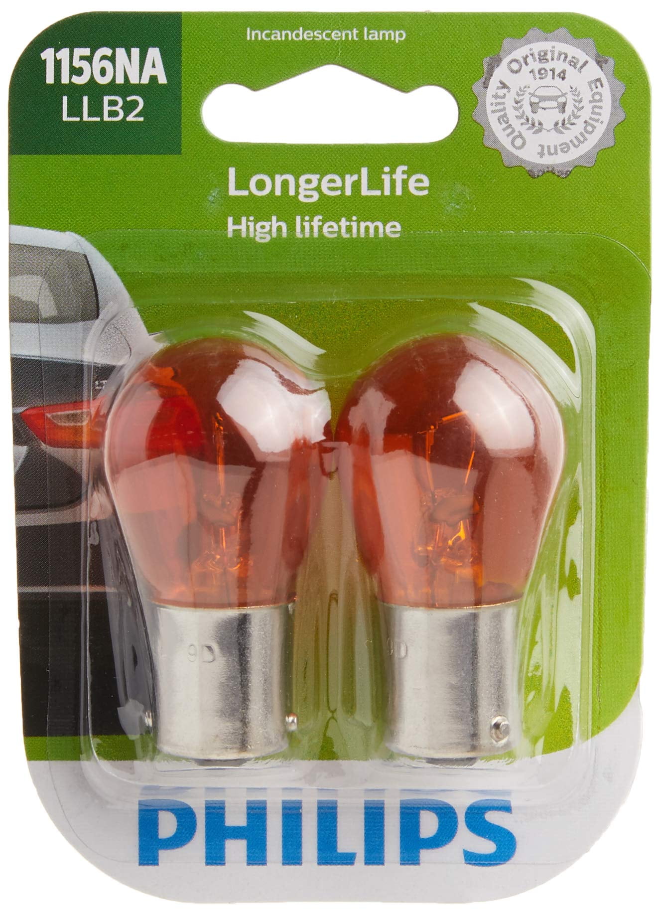 Philips 1156NA LongerLife Miniature KEF16 Bulb, 2 Pack - Walmart.com