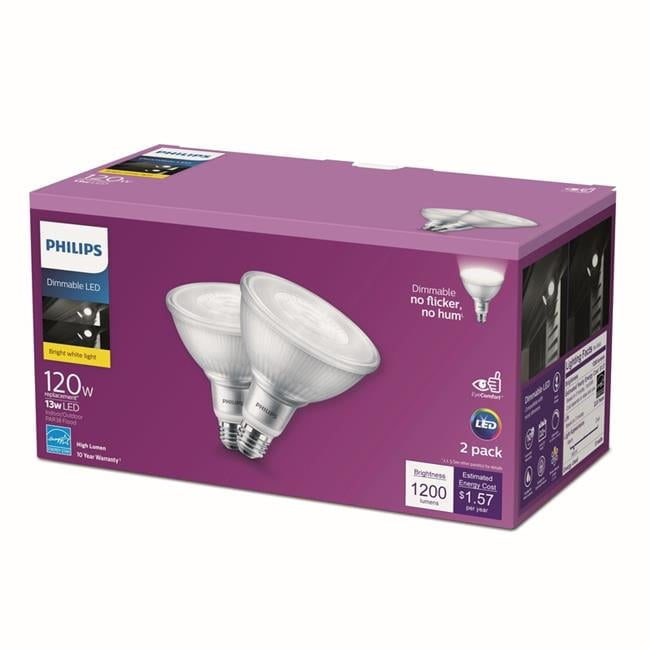 Philips 120 watt Equivalence PAR38 E26 Medium LED Floodlight Bulb ...
