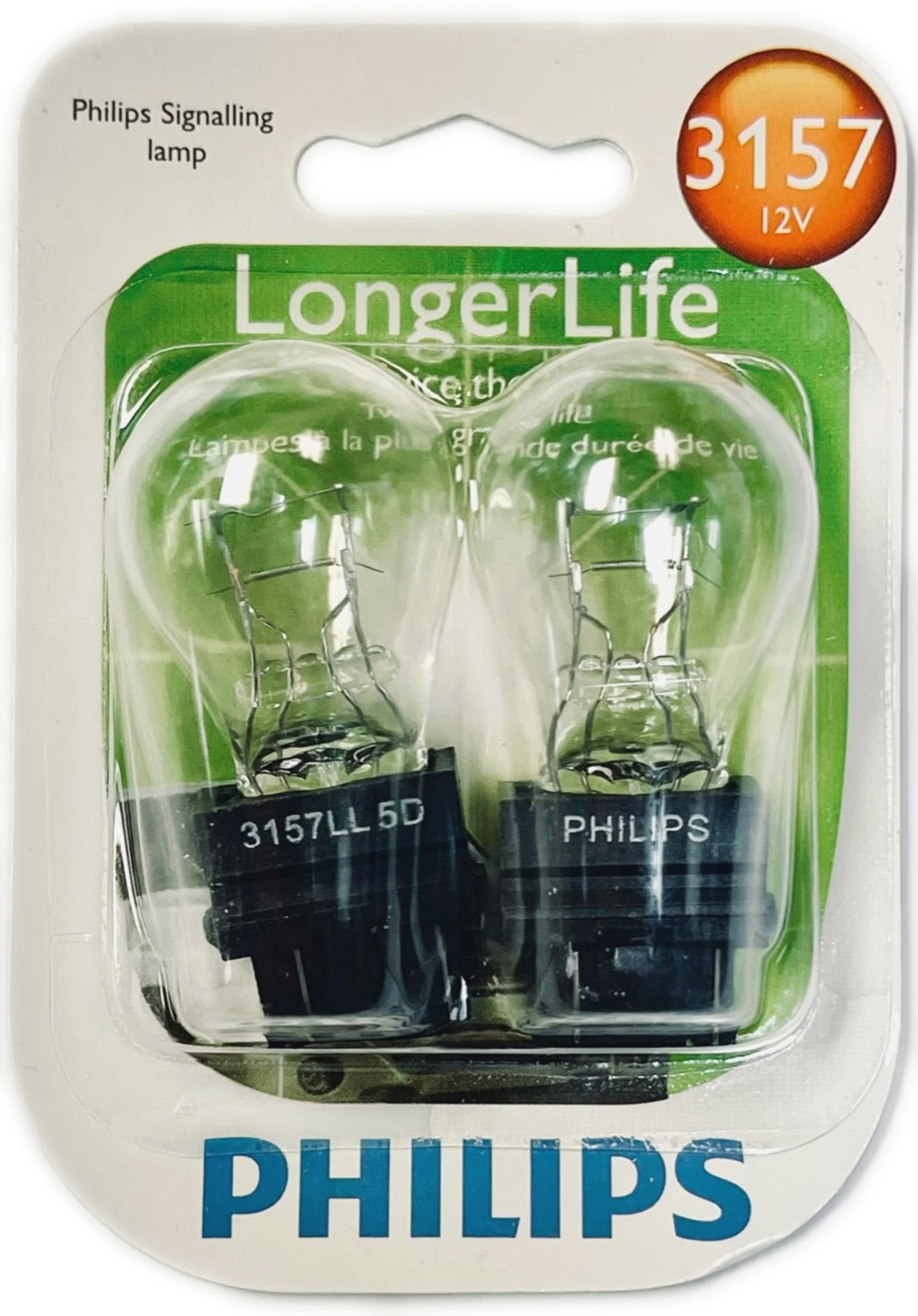 Philips 3157LLB2 12V Longer Life Mini Bulb 2 Pack, Brake/Taillight ...
