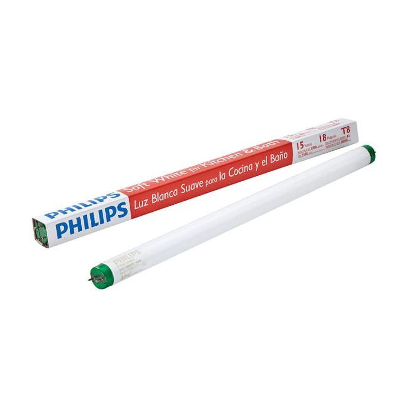 Philips 15W T8 1 Dia. x 18 in. Bright White Fluorescent Bulb Linear ...