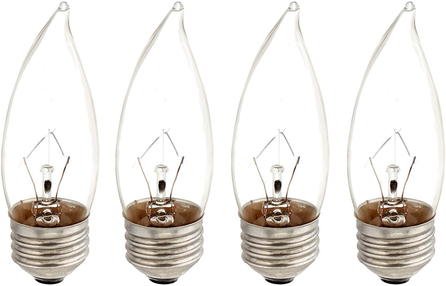 Philips 40W BA9.5 Clear Incandescent Candle Bulb, Medium Base, 4-Pack ...