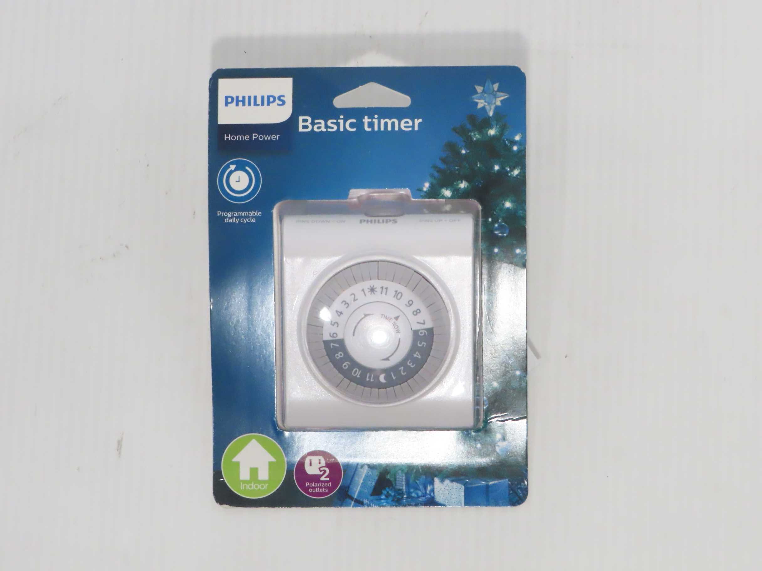 Philips 24-Hour Indoor Plug-in Mechanical Timer, 2 Polarized Outlets ...