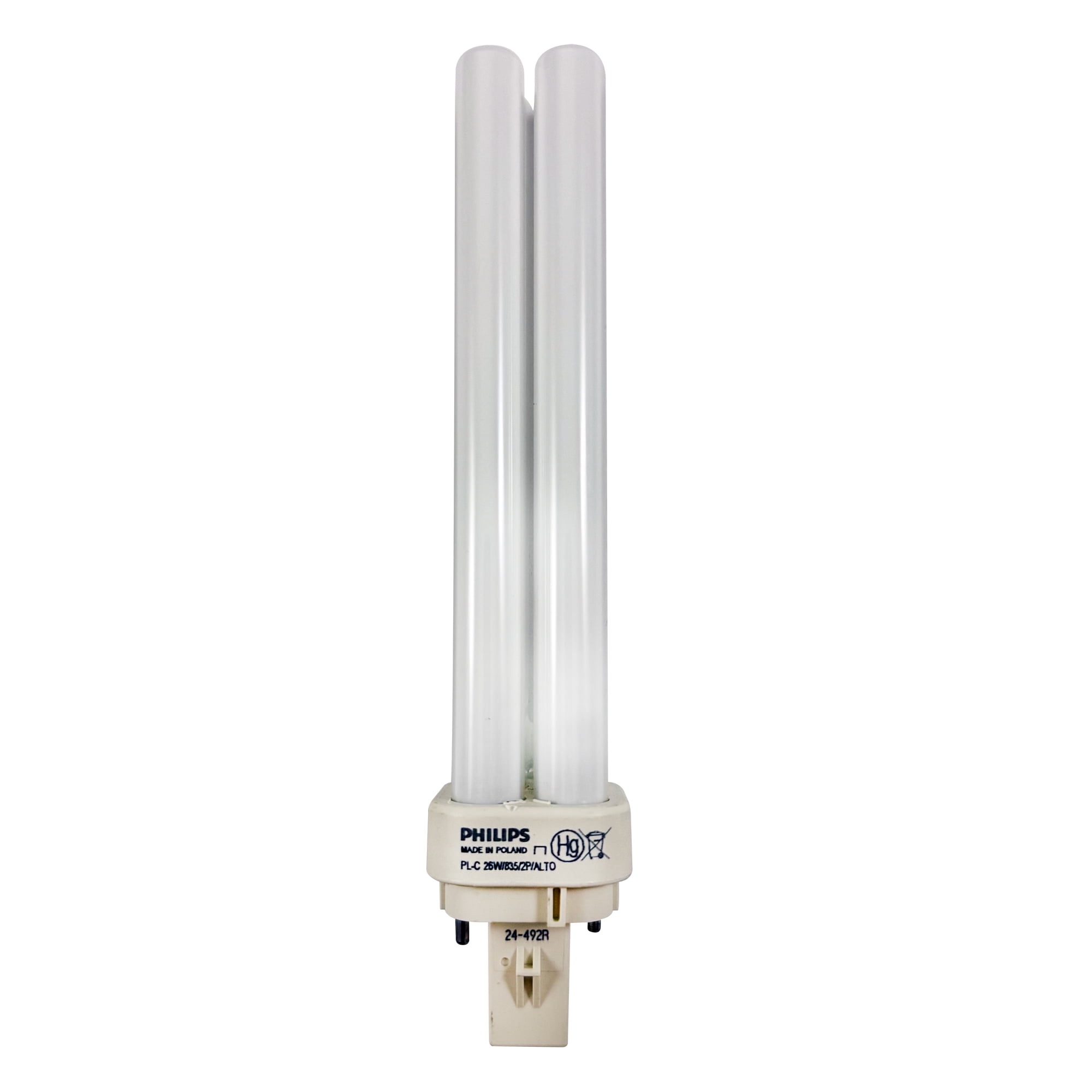 Philips 26W Double Tube 2-Pin G24D-3 3500K White Fluorescent Light Bulb ...